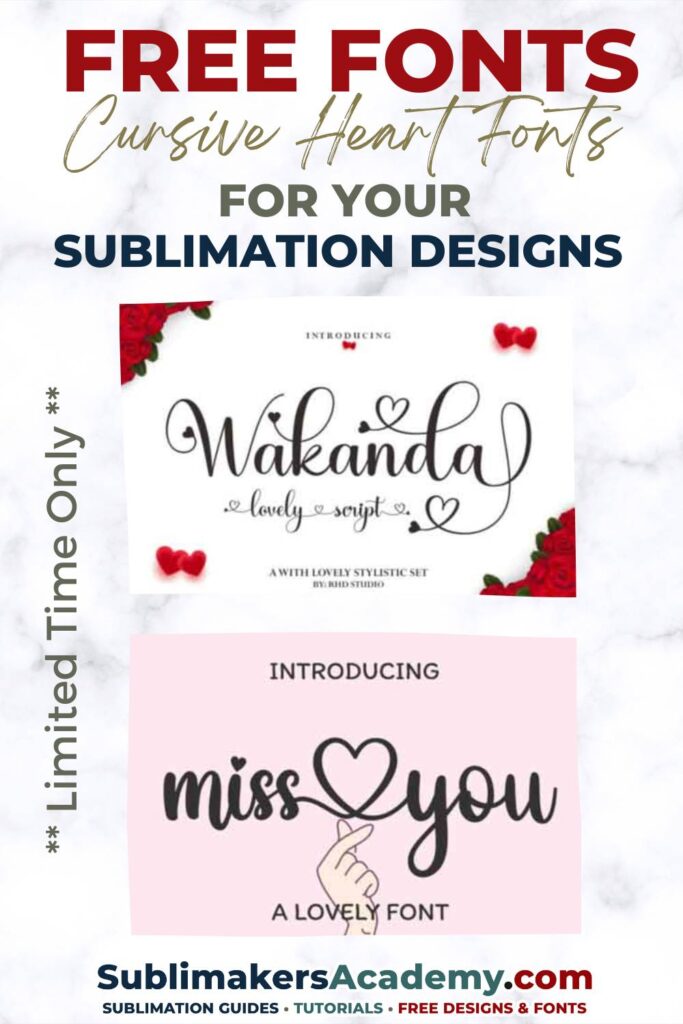 Free Cursive Heart Fonts To Personalize Your Sublimation Designs