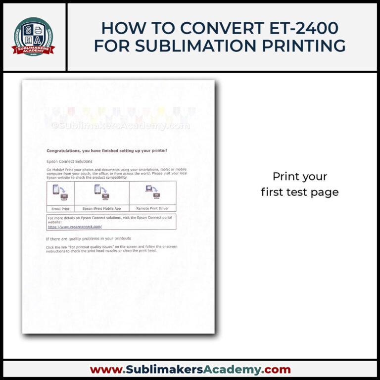 How To Convert The Epson ET-2400 To Sublimation